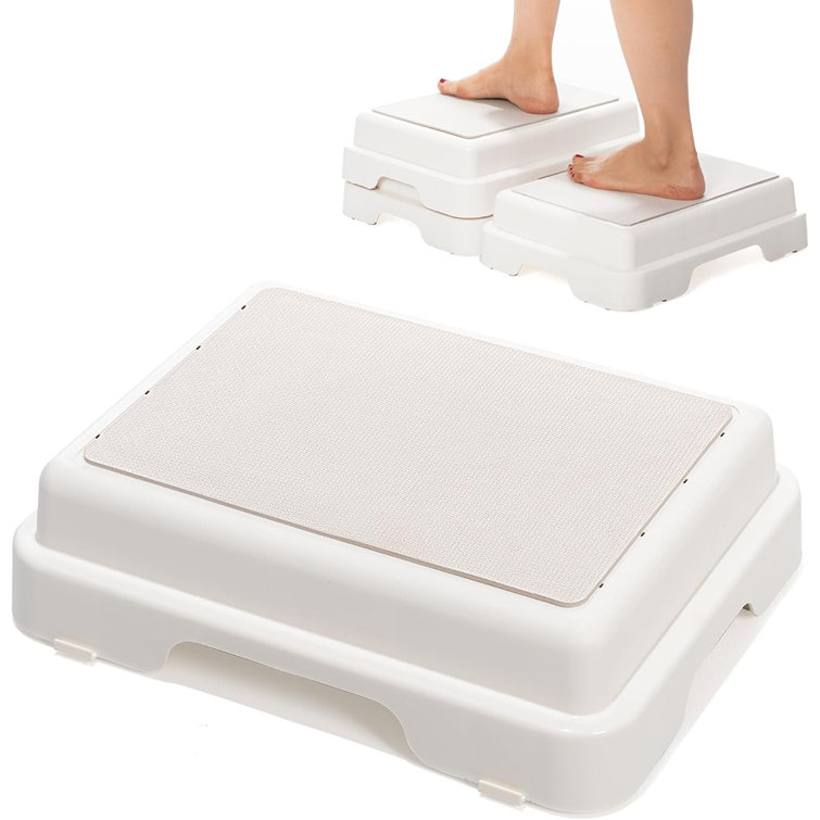 MAXAYA Shower Bath Step Stackable Bathtub Non Slip Safety Step Stool, I... | Wayfair